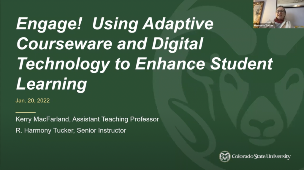 Engage! Using Adaptive Courseware and Digital Technology to Enhance ...