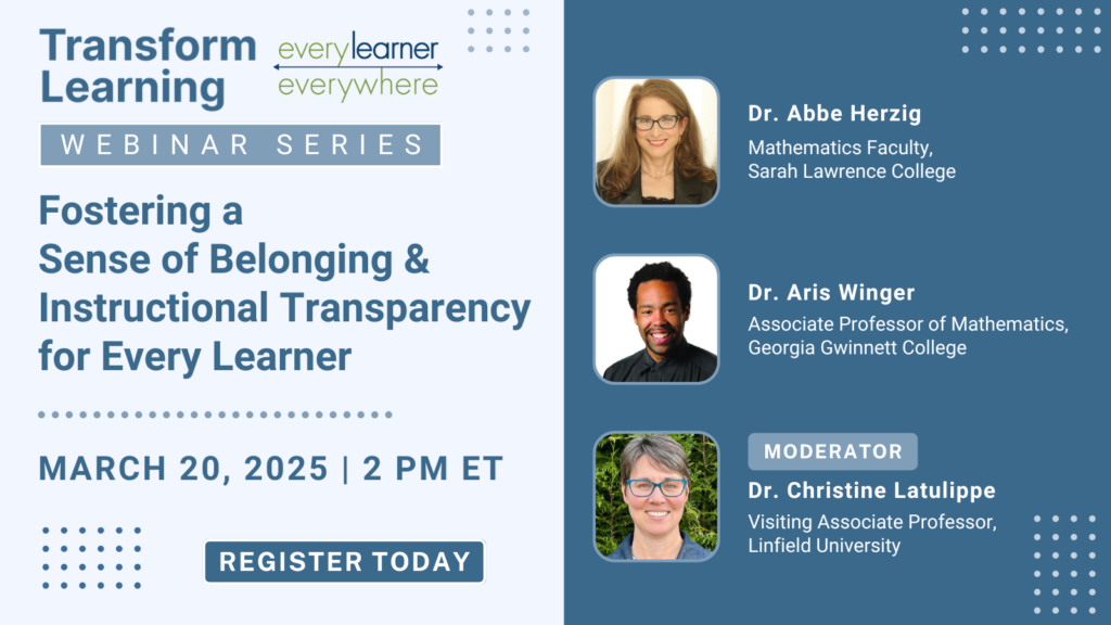 Fostering a Sense of Belonging & Instructional Transparency for Every Learner - Every Learner ...